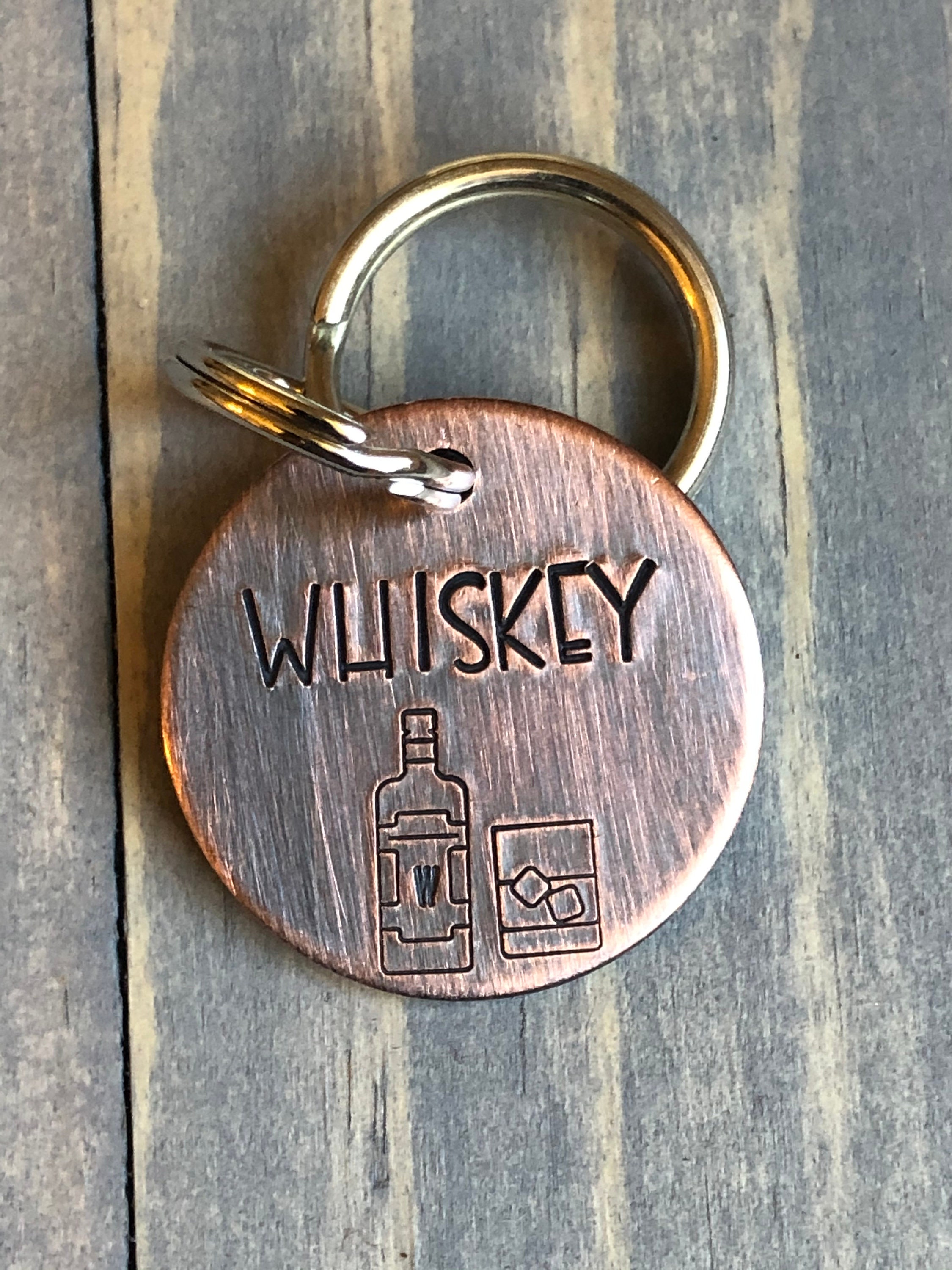 Name Tag for Dog Hand Stamped Pet ID Tag Whiskey - Etsy