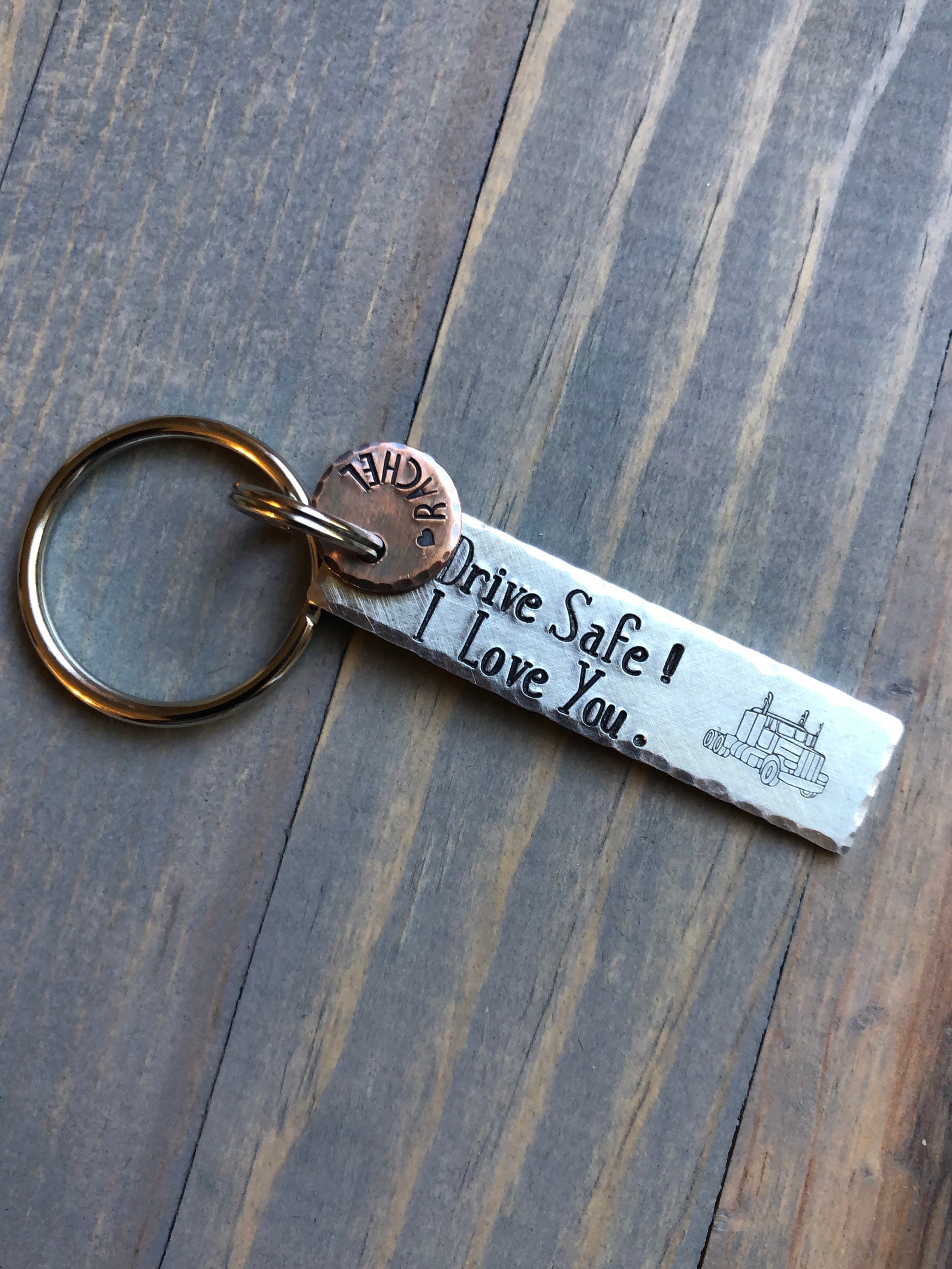 Gift for Truck Driver, Drive Safe Personalized Hand Stamped Rectangle ...