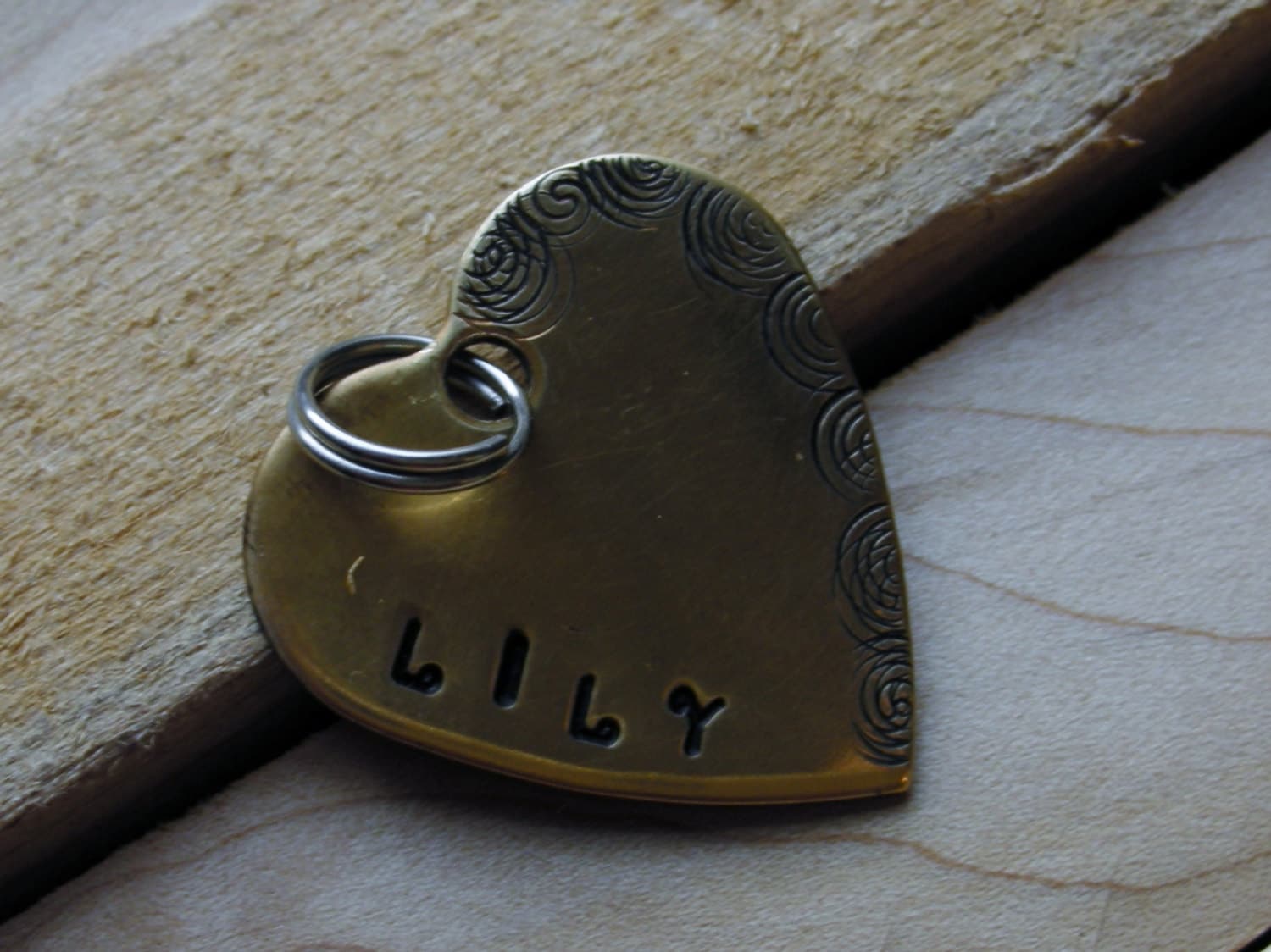 Custom Handstamped Pet ID Tag-the Lily in Nugold - Etsy