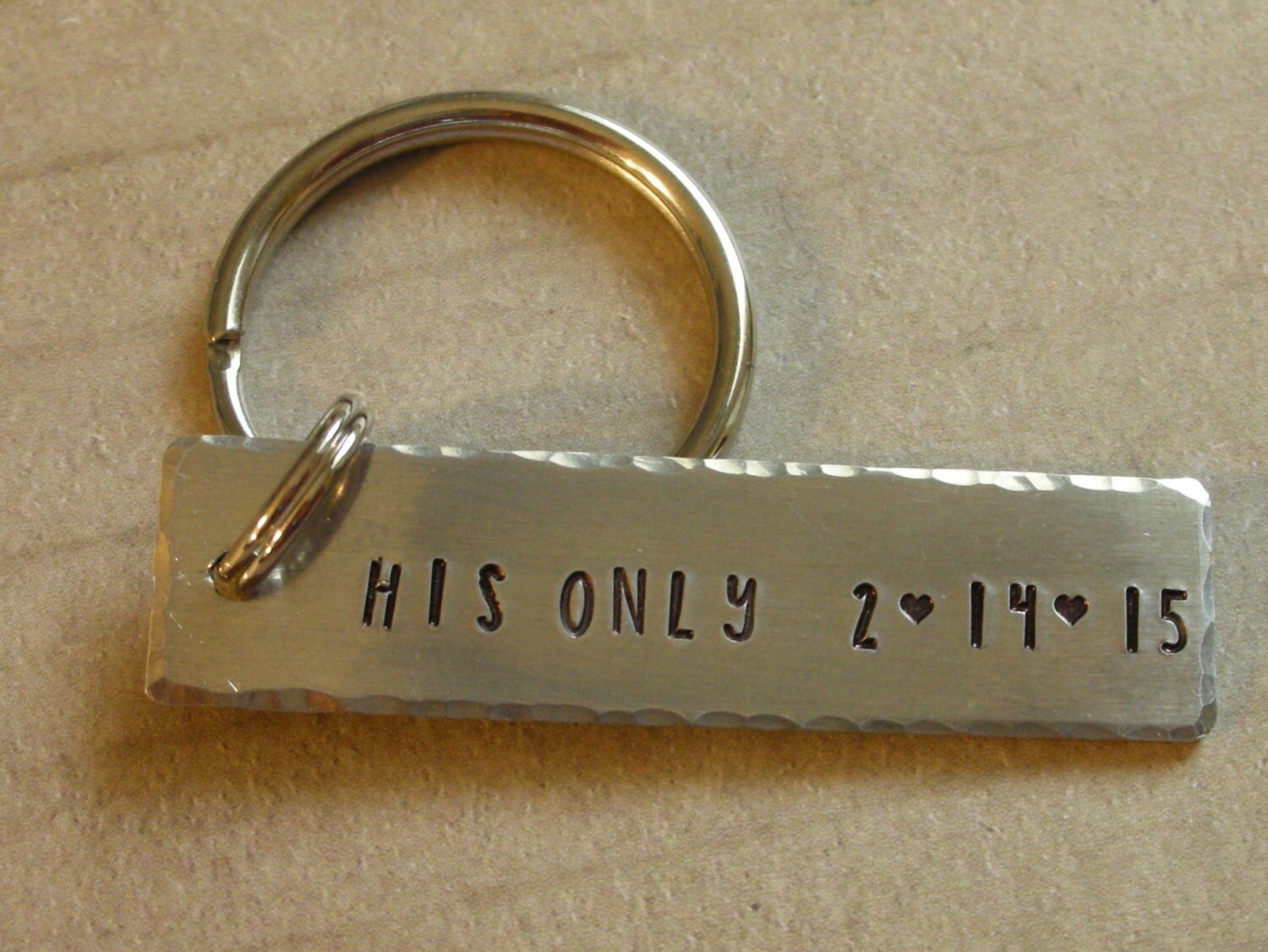 Couples Key Chain Set-hand Stamped Couples Keychains-her One His Only ...
