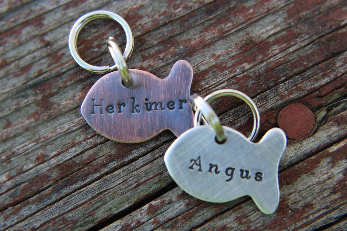 Custom Cat ID Tag-little Fish Cat Tag-tag for Kitty-hand | Etsy