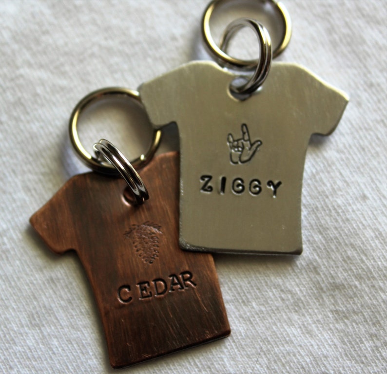 Custom Hand Stamped Dog ID Tag Tee Shirt for Dogs - Etsy