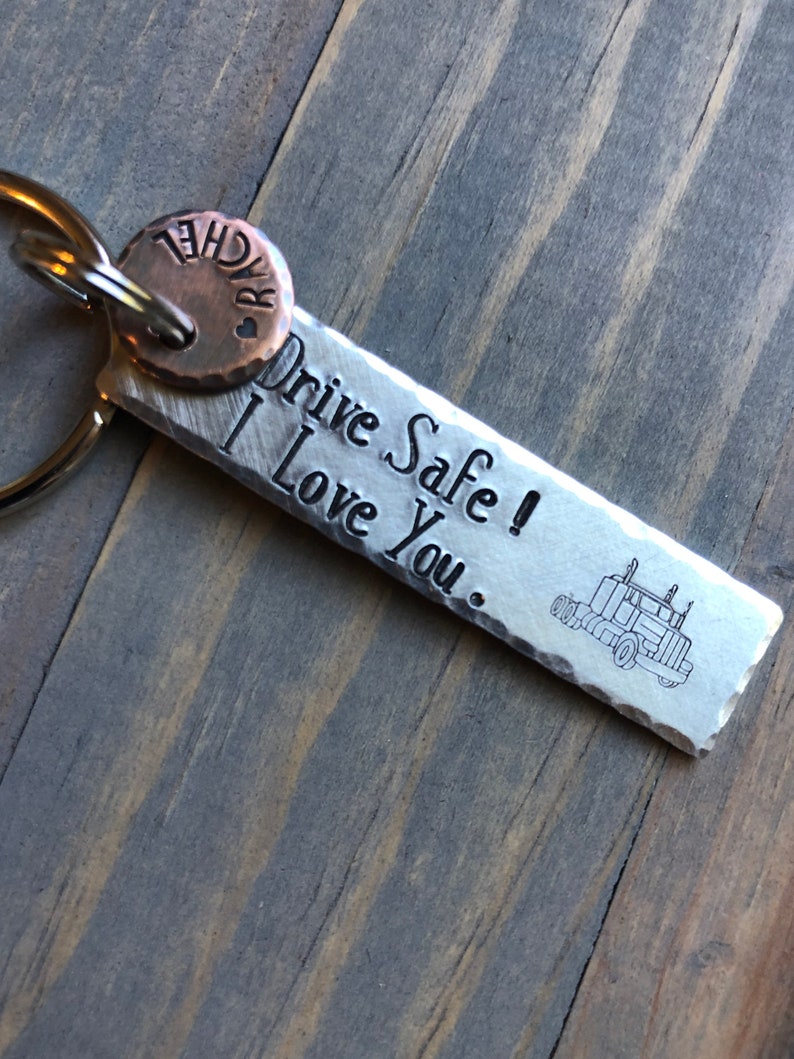 Gift for Truck Driver Drive Safe Personalized Hand Stamped - Etsy