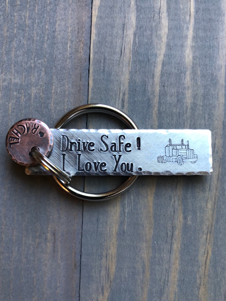 Gift for Truck Driver, Drive Safe Personalized Hand Stamped Rectangle ...