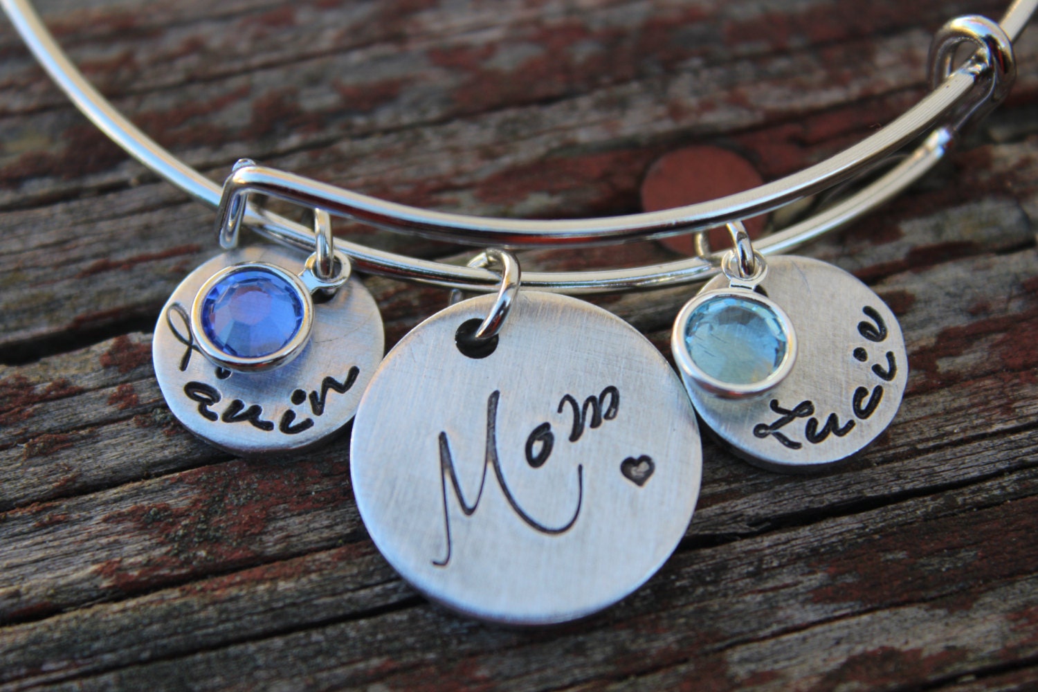 Hand Stamped Mommy Bracelet-Custom Bangle-Mom | Etsy