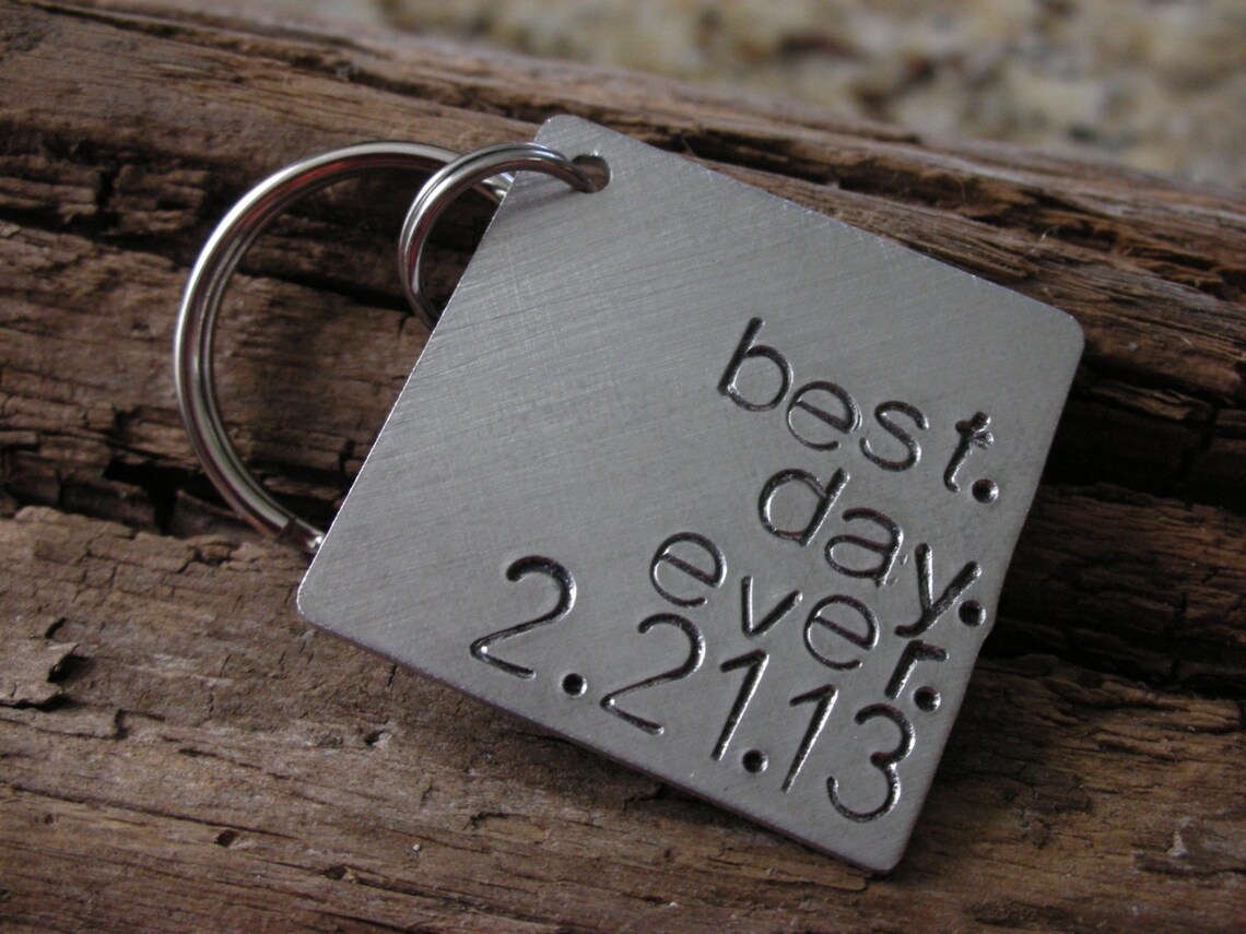 Best.day.ever. Keychain With Date-custom Handstamped Personalized ...