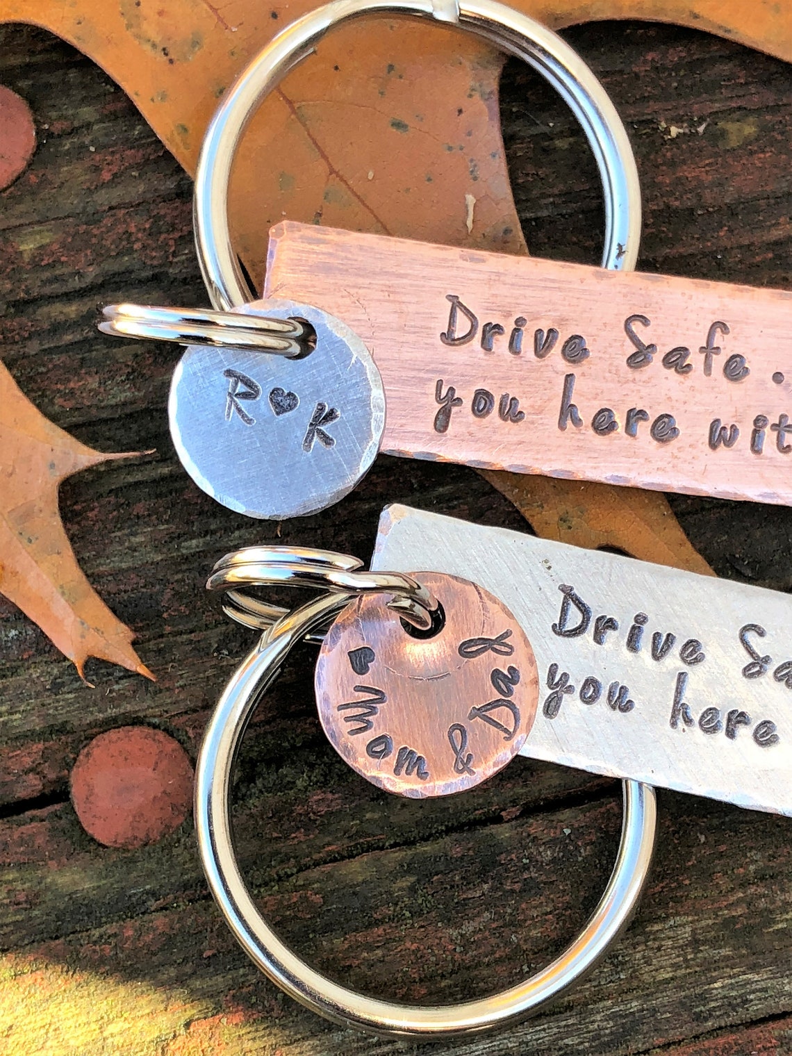 Drive Safe Personalized Hand Stamped Rectangle Key Chain Gift - Etsy