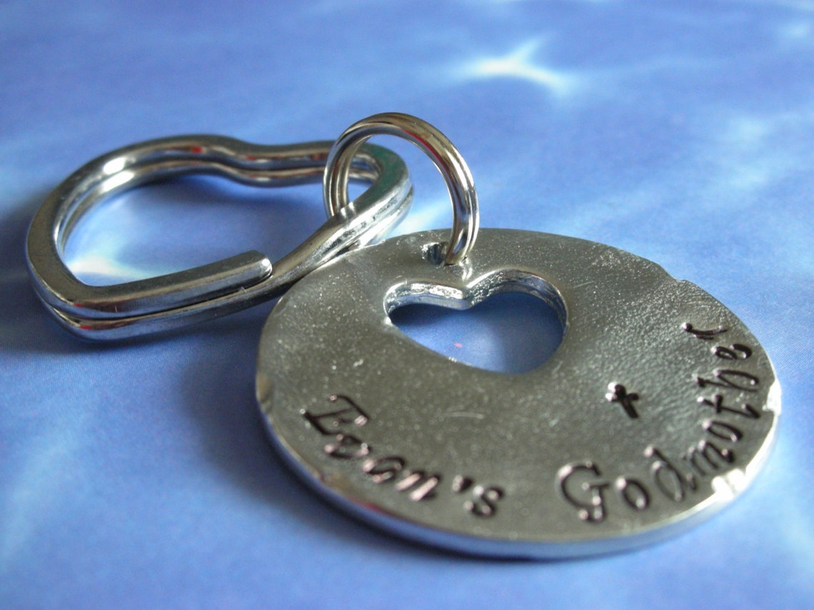 Godparent Keychain Set in Pewter Gift for Godparents-gift - Etsy