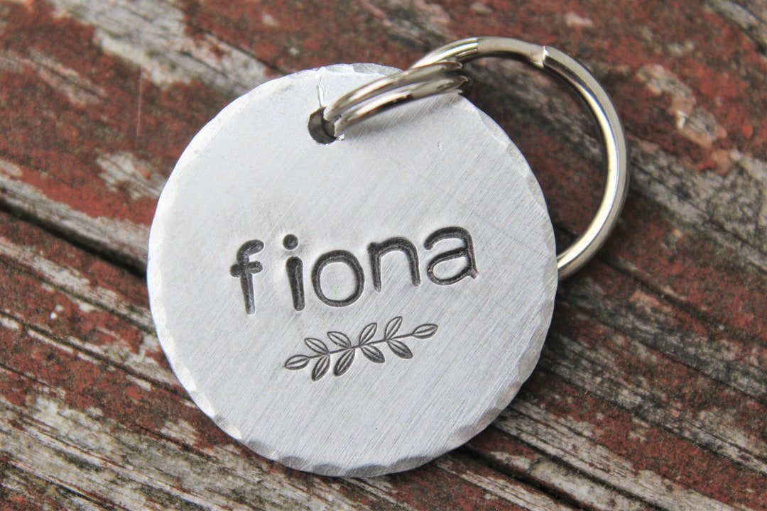 Custom Handstamped Dog - Pet ID Tag-the Fiona - Etsy