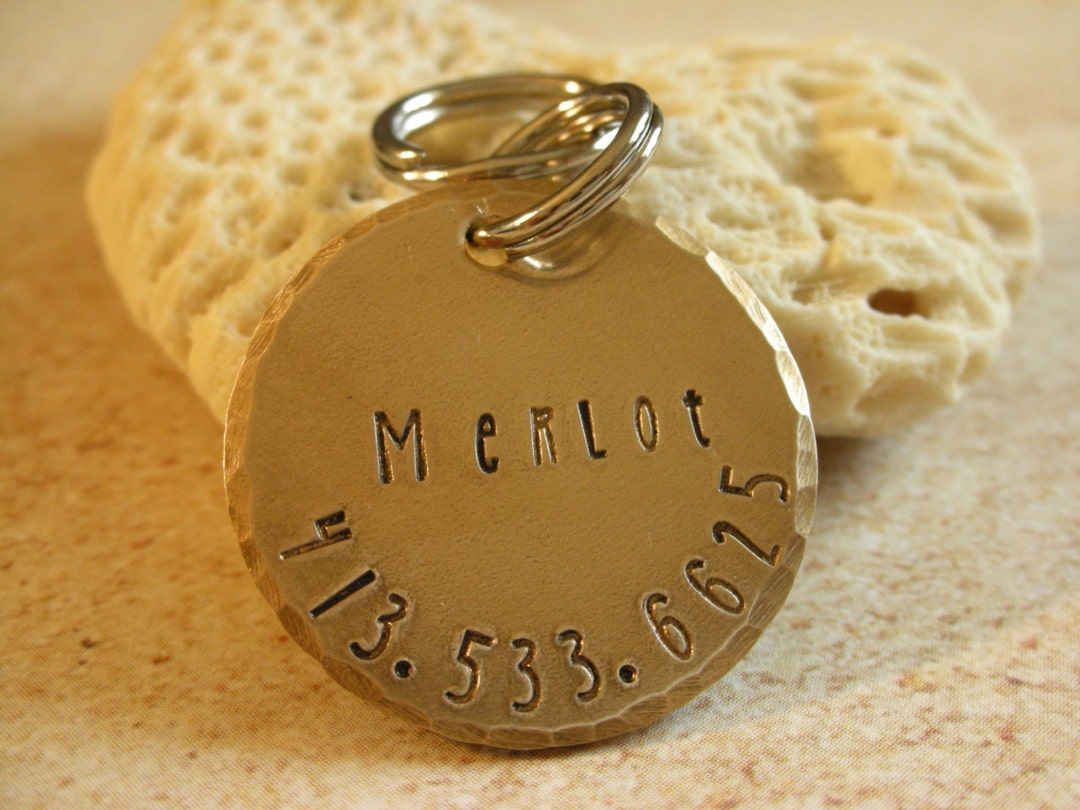 Custom Dog - Pet ID Tag-the Merlot-shown in Warm Bronze - Etsy
