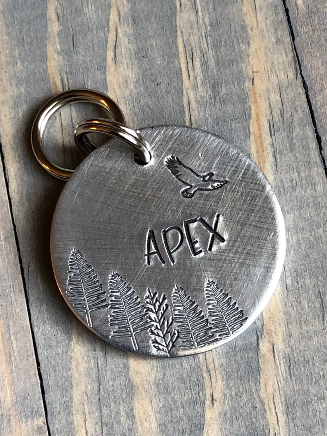 Name Tag for Dog Dog Tag With Eagle Pet ID Tag With Trees - Etsy