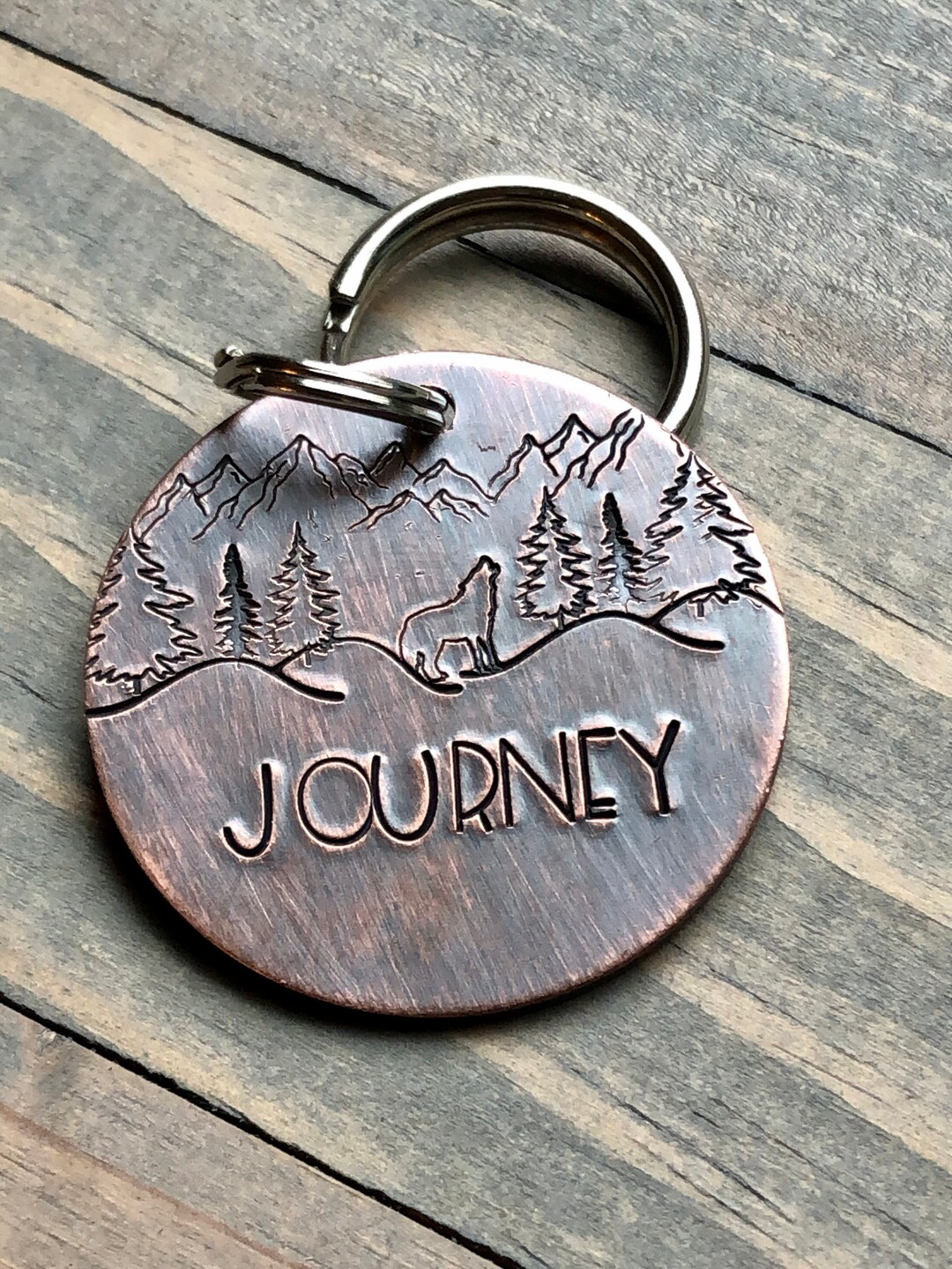 Dog Tag With Wolf, Journey, Wilderness Dog Tag, Adventure Dog ID Tag ...
