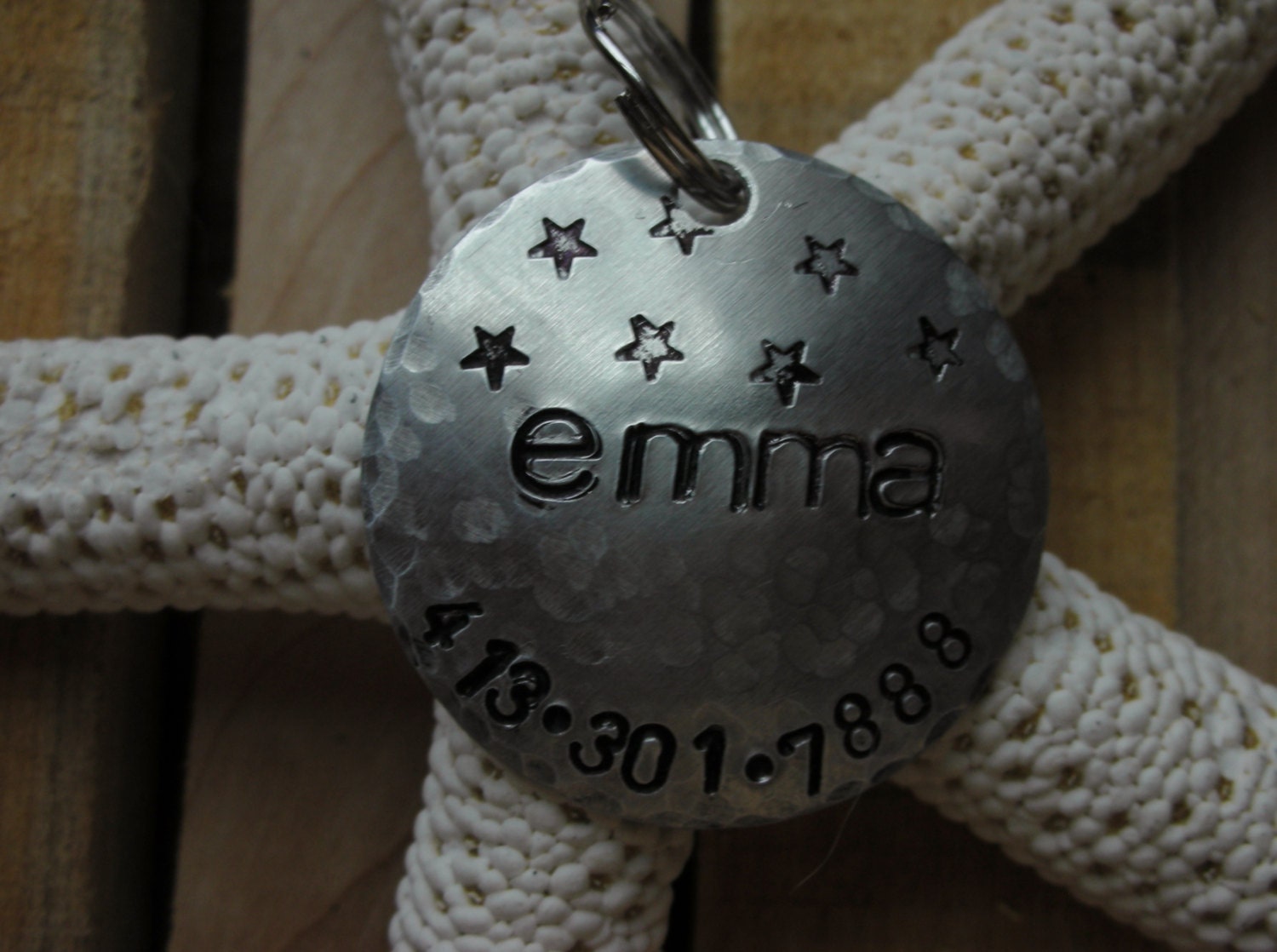 Custom Handstamped Dog/Pet ID Tag-The Emma | Etsy