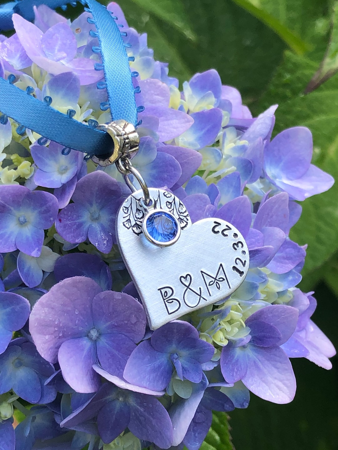 Something Blue for Wedding, Personalized Bridal Bouquet Charm, Unique ...