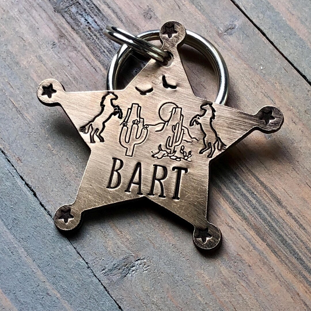 Sheriff Badge Dog Tag, Western Style Pet ID, Tag for Dog Collar ...