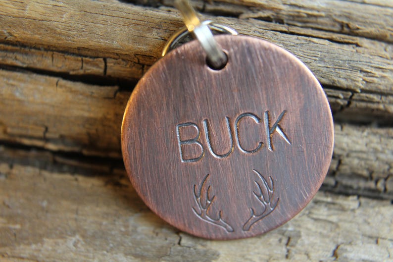 Dog ID Tag the Buck Deer Antlers Antlers Personalized - Etsy