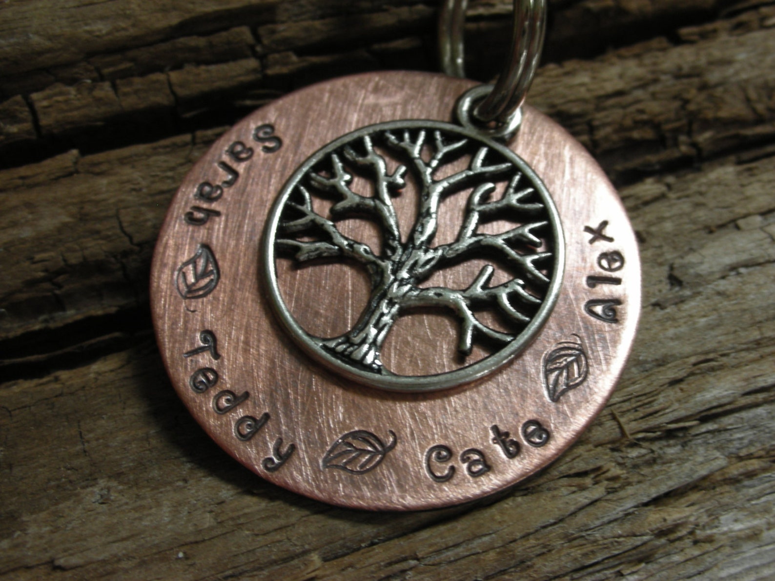 Family Tree Keychain-custom Handstamped Keychain-keepsake - Etsy