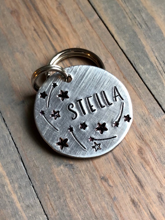 Dog Tag With Stars Stella Pet Id Tag With Night Sky Dog Tag - Etsy