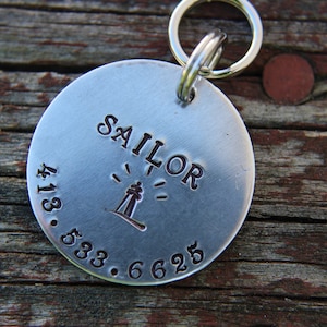 Custom Dog ID Tag-lighthouse Custom Pet Tag- Tag for Medium Large Dog ...