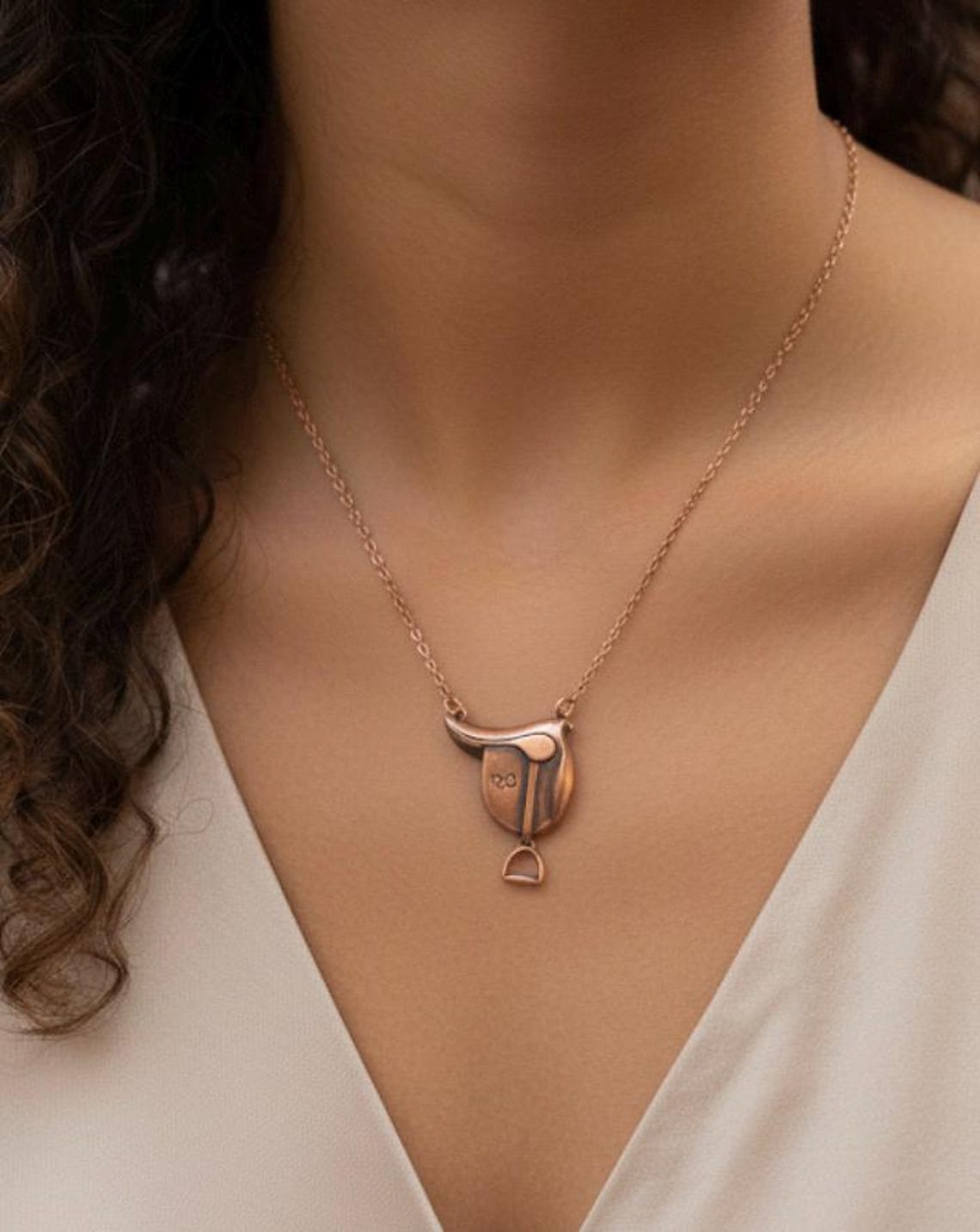 Hunt Seat Saddle Necklace, Personalized English Saddle Pendant ...