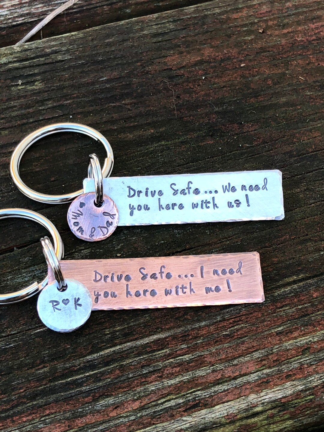Drive Safe Personalized Hand Stamped Rectangle Key Chain Gift for ...