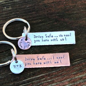 Drive Safe Personalized Hand Stamped Rectangle Key Chain Gift for ...
