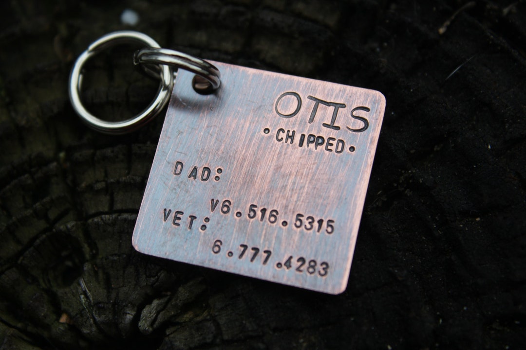 Custom Dog ID Tag, the Otis, Hand Stamped Dog Tag, Personalized Dog Tag ...