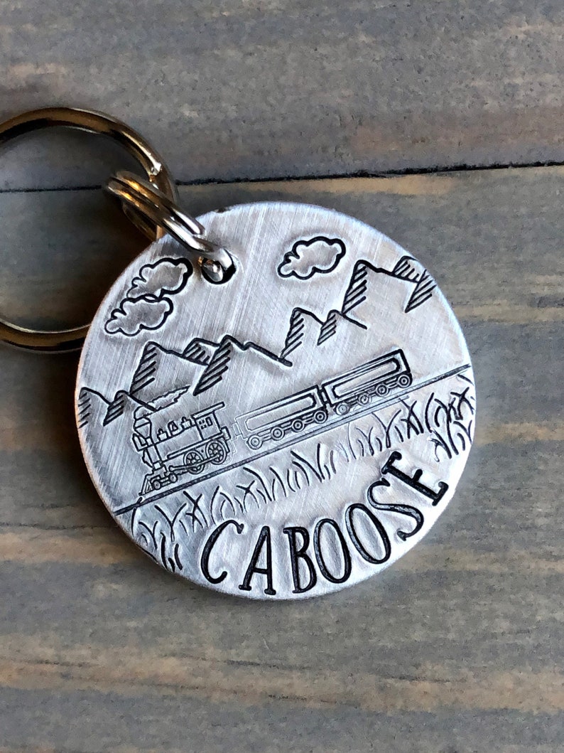 Name Tag for Dog Hand Stamped Pet ID Tag Train Dog Tag - Etsy