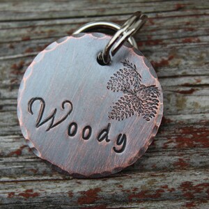 Custom Dog ID Tag-pinecone Handstamped Pet Tag- Tag for Small Medium ...
