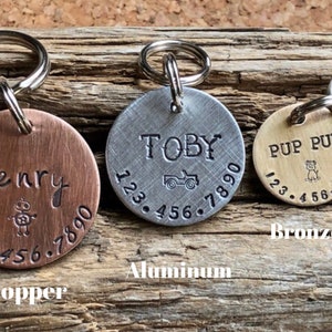 Hand Stamped Cat ID Tag-indoor Cat Tag-tag for Kitty-hand Stamped Cat ...