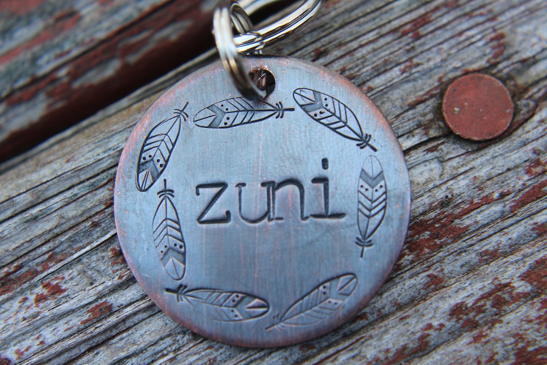 Hand Stamped Dog ID Tag,the Zuni, Pet Id Tag, Tag for Dog, Puppy Tag ...