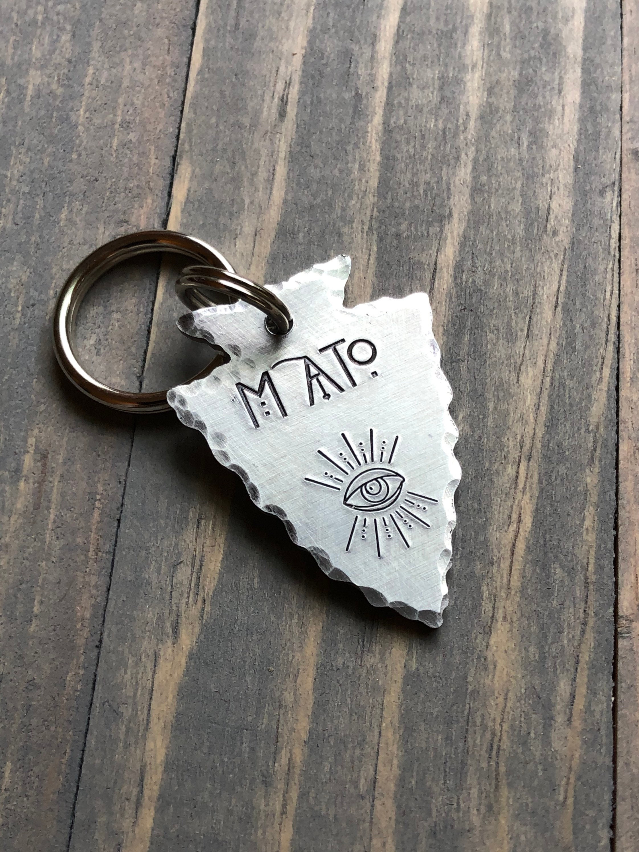 Custom Evil Eye Dog Tag Hand Stamped Pet ID Personalized Dog | Etsy