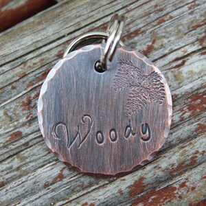 Custom Dog ID Tag-pinecone Handstamped Pet Tag- Tag for Small Medium ...