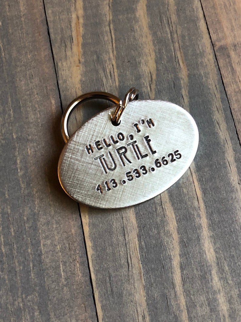 Custom Dog Tag Hand Stamped Pet ID Personalized Dog Tag for | Etsy