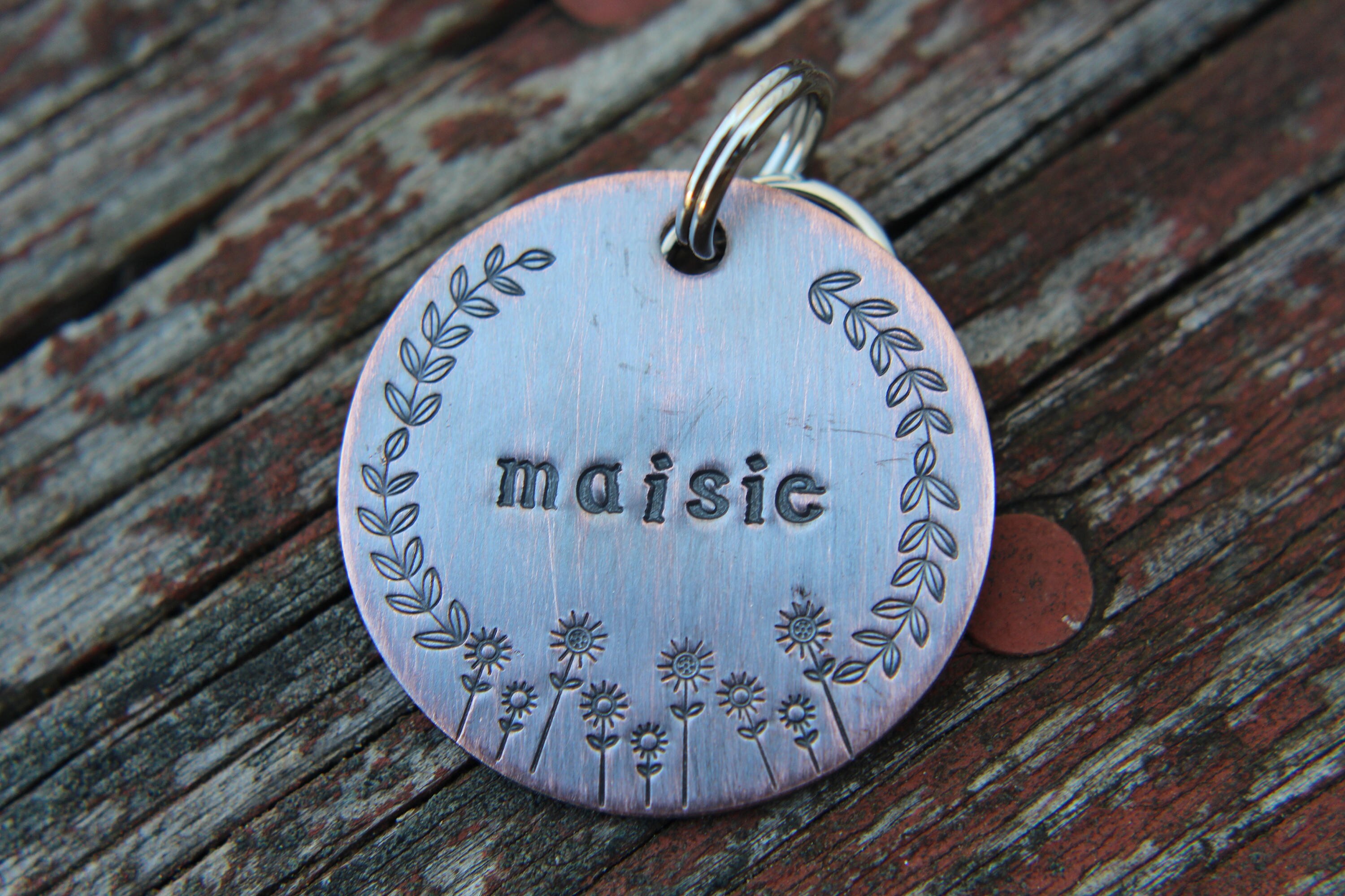 Custom ID Dog Tag, the Maisie, Hand Stamped Dog Tag, Tag for Dog, Puppy ...