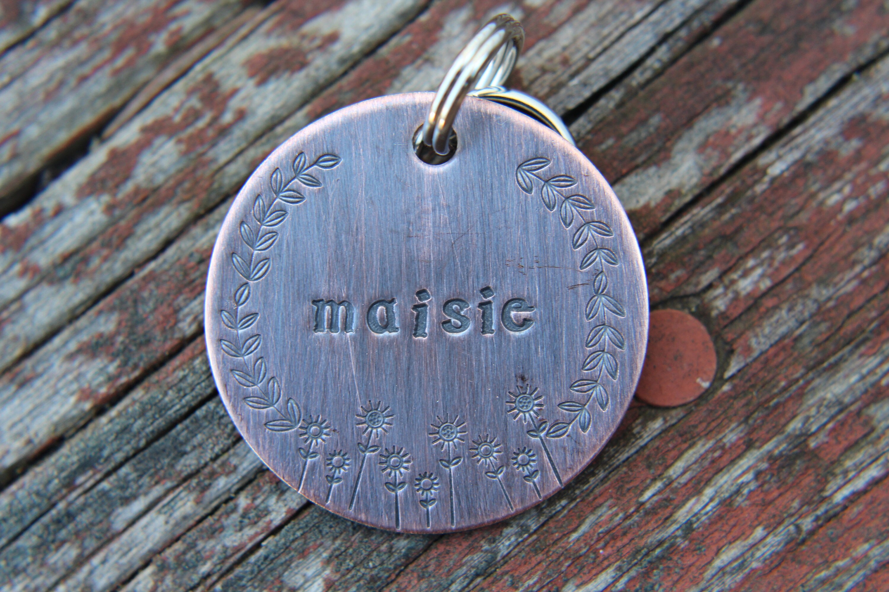 Custom ID Dog Tag, the Maisie, Hand Stamped Dog Tag, Tag for Dog, Puppy ...