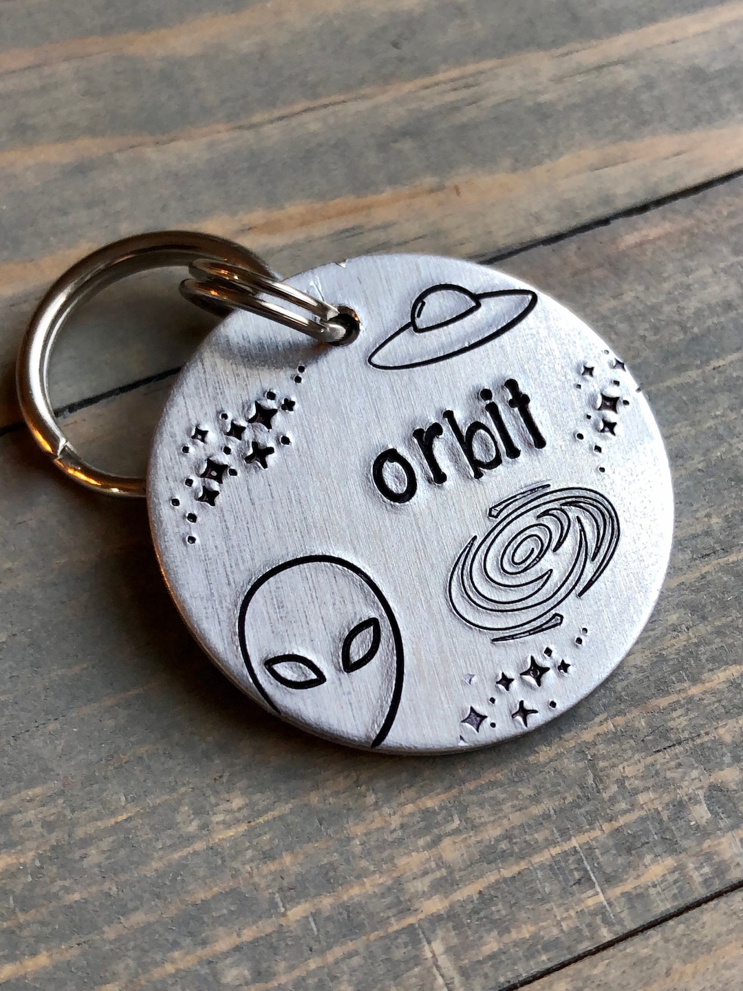 Dog ID Tag | Dog Tag With Alien Space Ship |personalized Dog Tag | Tag ...