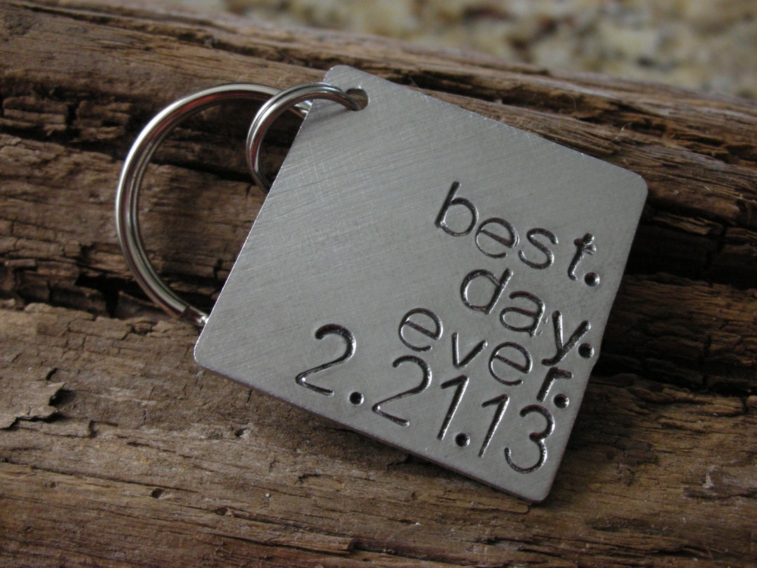 Best.day.ever. Keychain With Date-custom Handstamped Personalized ...