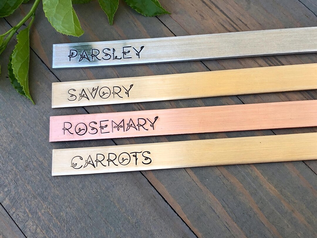 Metal Garden Markers, Custom Plant Stakes, Hand Crafted Herb ID, Gift ...