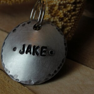 Custom Handstamped Dog/pet ID Tag-the Jake - Etsy