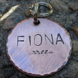 Custom Handstamped Dog - Pet ID Tag-the Fiona - Etsy