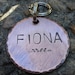 Custom Handstamped Dog Pet ID Tag-the Fiona - Etsy