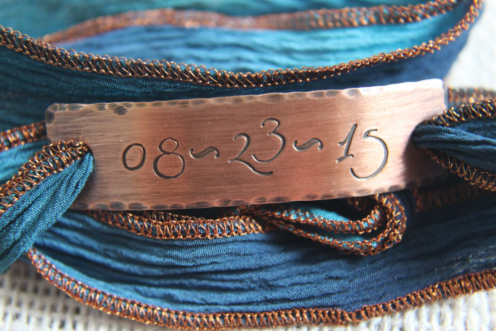 Custom Silk Wrap Bracelet Silk Wrapped Special Date Bracelet - Etsy