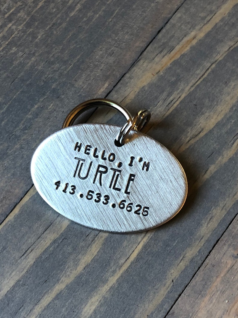Custom Dog Tag Hand Stamped Pet ID Personalized Dog Tag for | Etsy