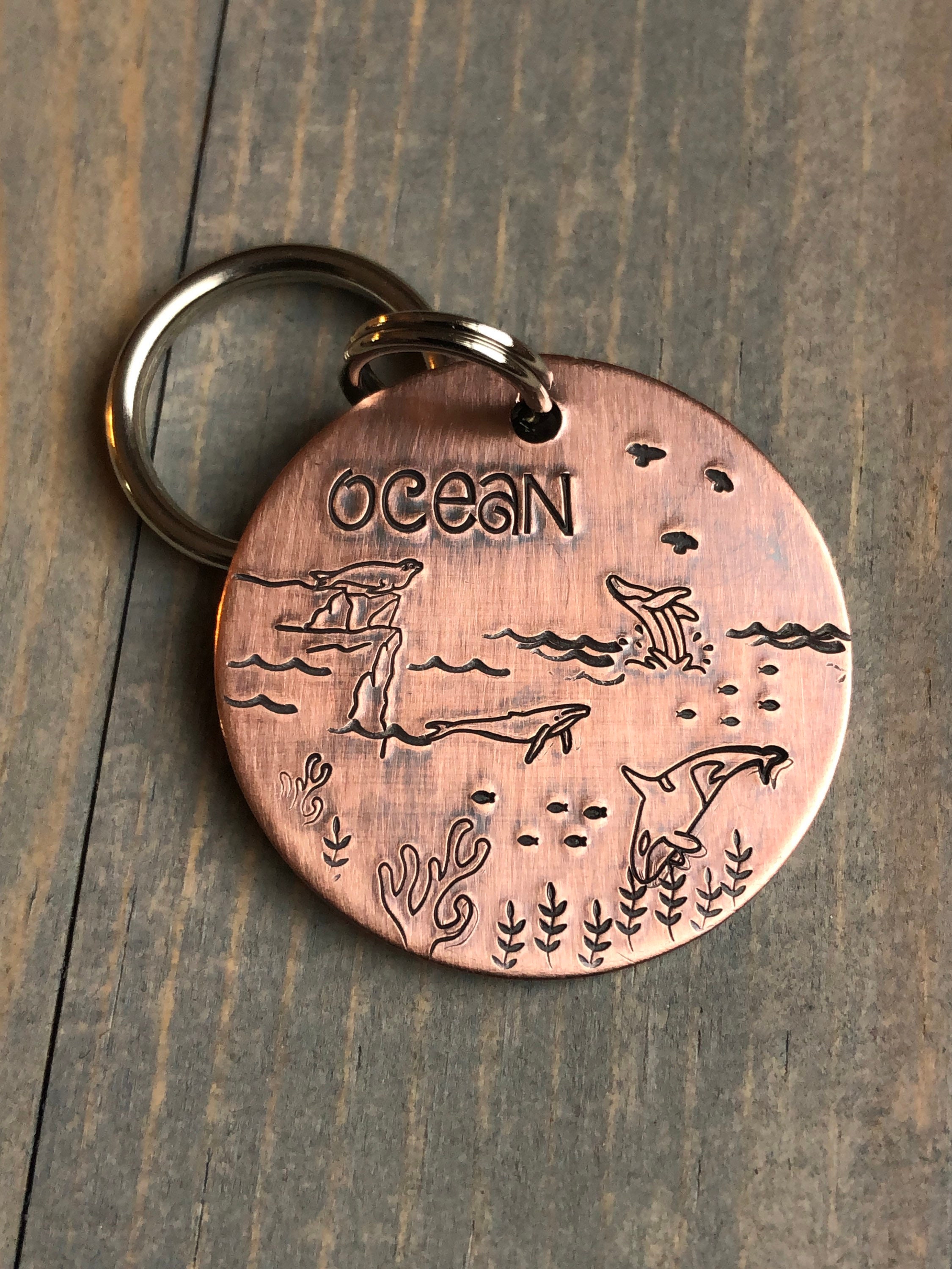 Dog ID Tag | the Ocean Tag With Humpbacks, Orcas and Seal |personalized ...