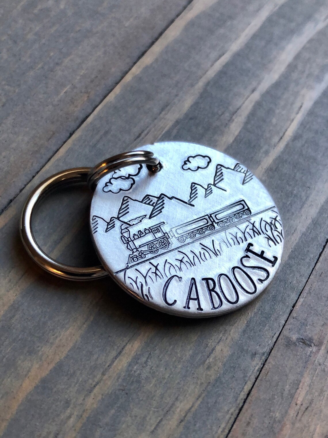 Name Tag for Dog Hand Stamped Pet ID Tag Train Dog Tag - Etsy