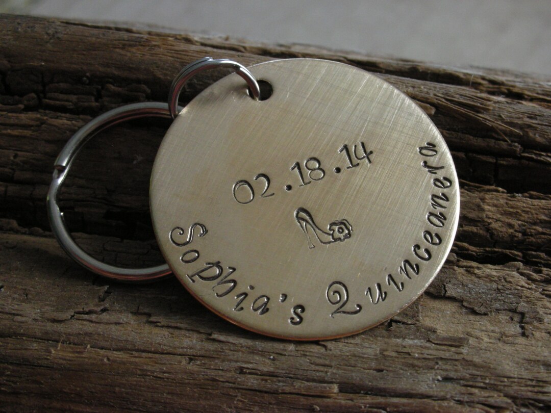 Quinceanera Handstamped Personalized Keychain-fifthteenth Birthday ...