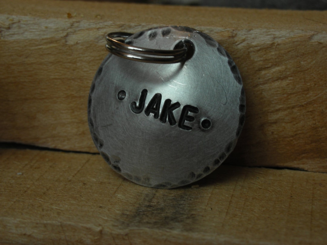 Custom Handstamped Dog/pet ID Tag-the Jake - Etsy