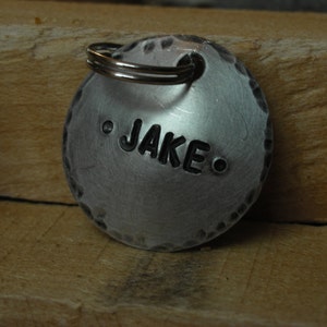 Custom Handstamped Dog/pet ID Tag-the Jake - Etsy