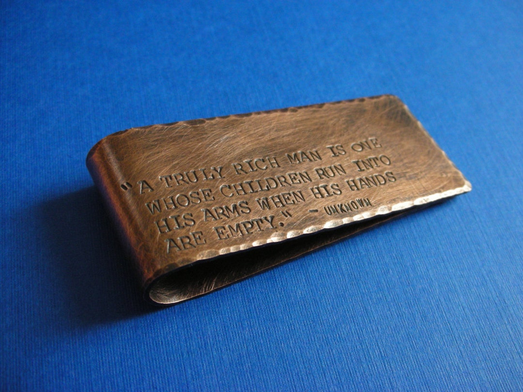Men's Personalized Money Clip in Copper-money Clip With Quote-fathers ...